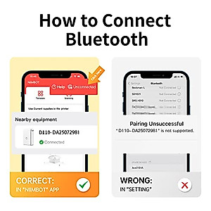 NIIMBOT D110 Label Maker Machine with Tape, Small Thermal Sticker Printer with 0.59''x1.18'' Labels, Portable Bluetooth Connection, White
