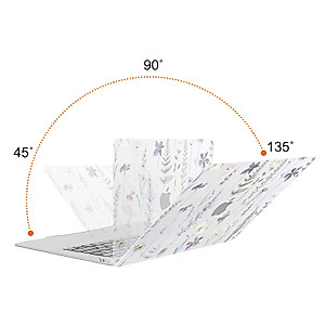 MOSISO Compatible with MacBook Air 13 inch Case 2022 2021 2020 2019 2018 Release A2337 M1 A2179 A1932 Touch ID, Plastic Meadow Floral Hard Shell Case&Keyboard Cover&Screen Protector, Transparent