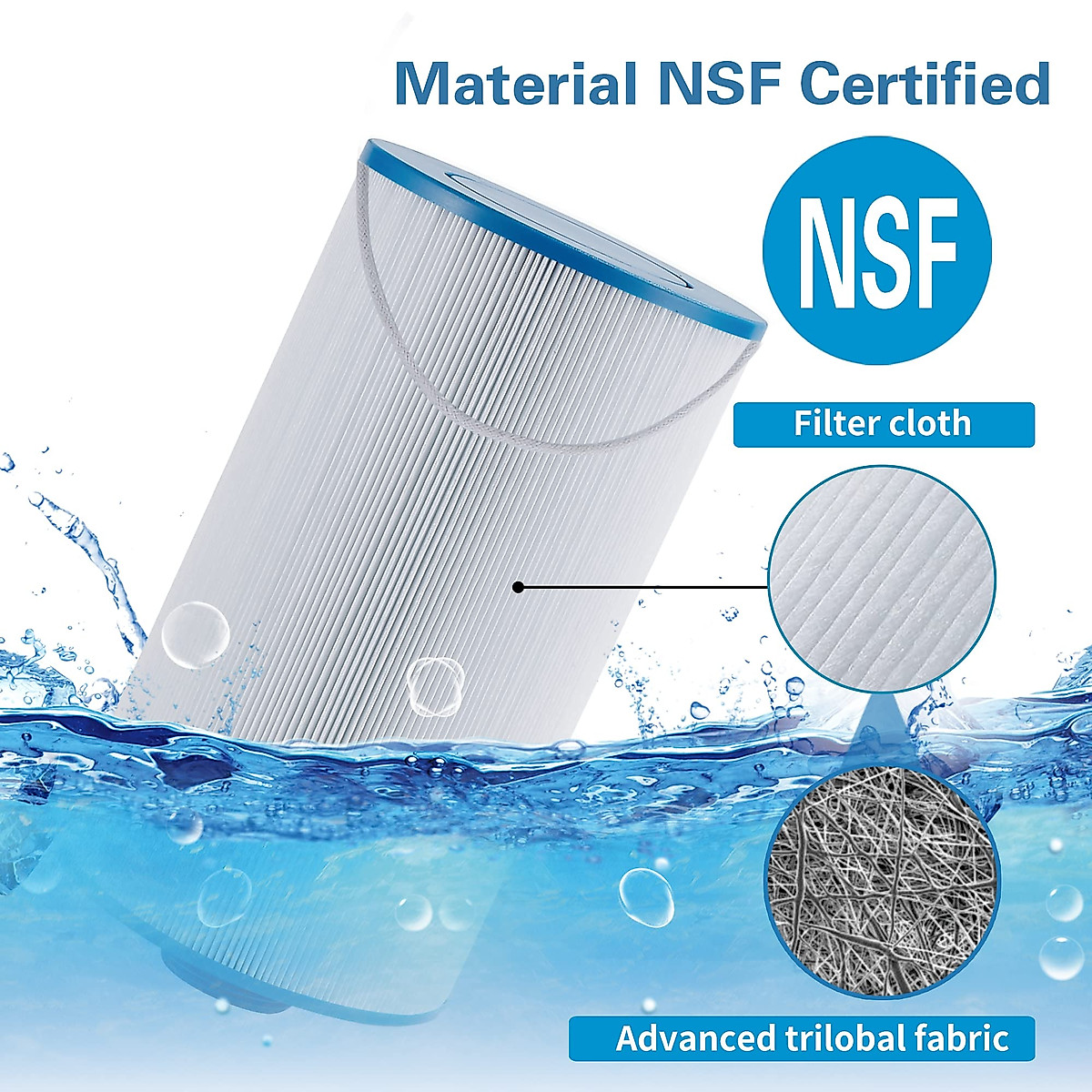 Mamokin 303279 Hot Tub Filter Replaces Filbur FC-2402, 5CH-37, PFF42TC-P4, 78460 and Lifesmart, AquaTerra, Fantasy, Freeflow, Simplicity, Bermuda, Aspire, Azure, Spa Filter-2 Pack