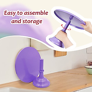 3 PCS Purple Cake Stand Set Round Metal Cake Stands Cupcake Holder Modern Dessert Table Display Set for Wedding Birthday Girls' Party Baby Shower Anniversaries Supplies