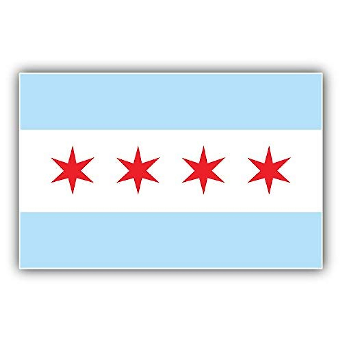 DG Graphics Chicago Flag Art Decor 5'' x 3'' Magnet Vinyl Magnetic Sheet for Lockers, Cars, Signs, Refrigerator