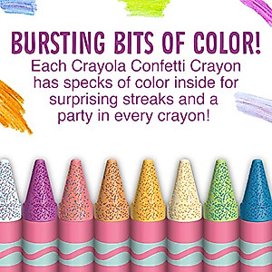 Crayola Confetti Crayons, Multi Color Crayons, Kids Coloring Supplies, 24 Count (Pack of 1)