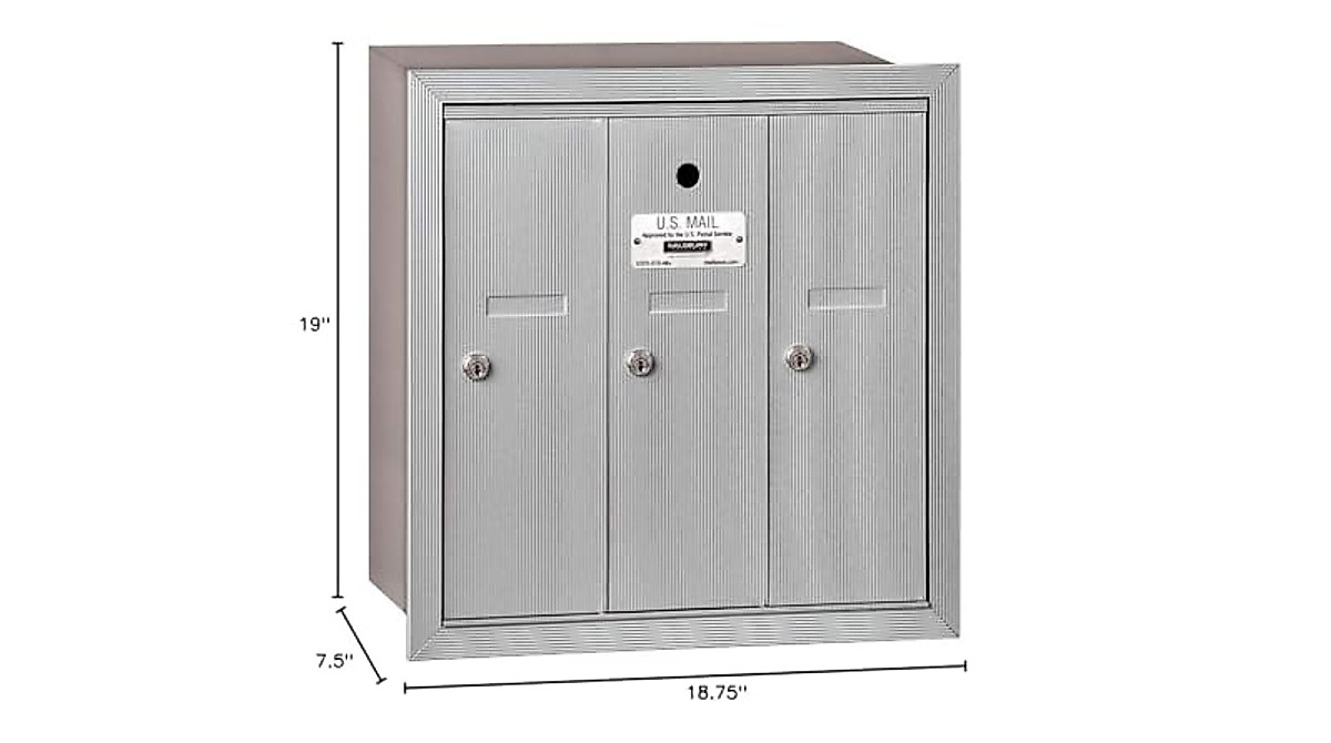 Salsbury 3-Door Recessed Vertical Mailbox | USPS Approved