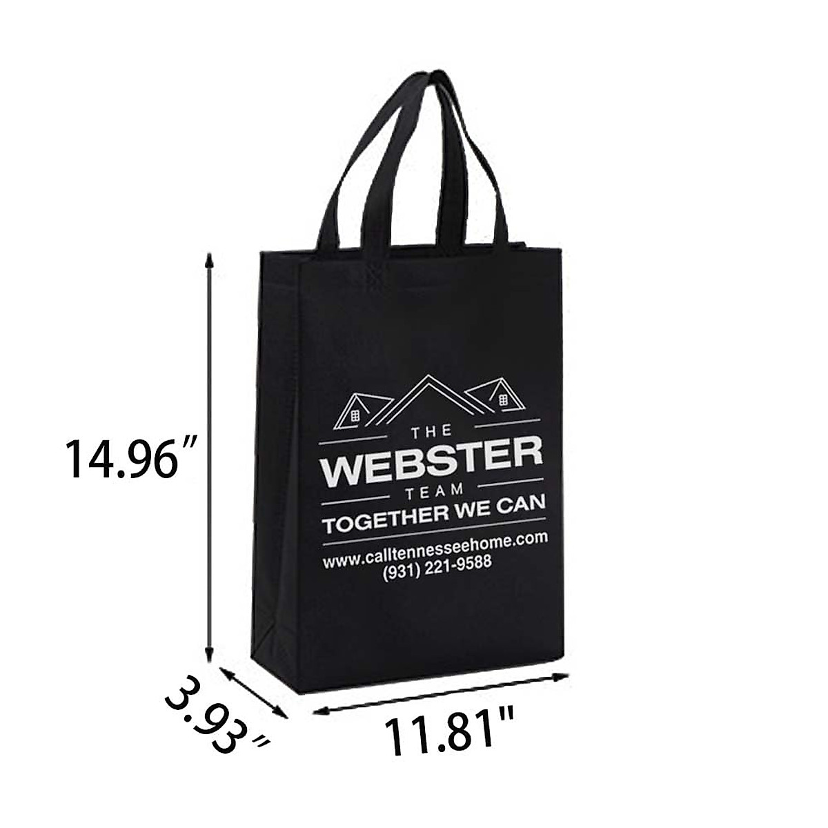 100PCS Custom Bulk Tote Bags Personalized Grocery Shopping Bag Reusable Non-Woven Hand Bags with Your Business Logo/Text (option 1:100pcs)