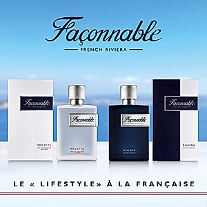 Faconnable Riviera Eau de Parfum for Men, Woody & Aromatic scent, 3 Fl Oz