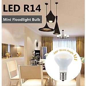 Greeogin 2-Pack E17 R14 LED Bulb, 4W Warm White 120V E17 Intermediate Base Mini Reflector Floodlight Light Bulb, Non dimmable