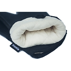 Honla Silicone Oven Mitts,Heat Resistant to 500 F,1 Pair of Non Slip Kitchen Oven Gloves for Cooking,Baking,Grilling,Barbecue Potholders,Black