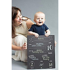 Pearhead Baby Milestone Chalkboard, Monthly Milestone Baby Photo Prop Board, Gender-Neutral