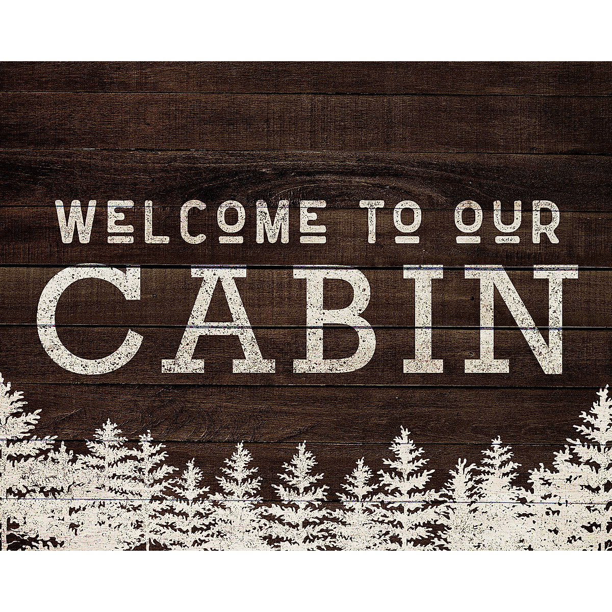 Farmhouse Style Our Cabin Print, 1 (8x10) Unframed Photos, Wall Art Decor Gifts for Home Nature Office Kitchen Mountain Log House Trek Garage School College Student Coach Camper Outdoors Park Ranger