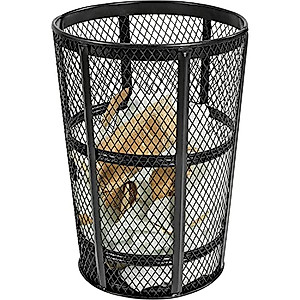 Global Industrial Outdoor Metal Trash Container Black, 48 Gallon