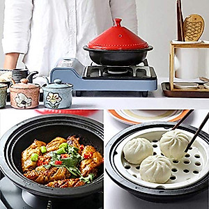 Tagine Pot, 17cm Ceramic Casserole, Japanese Style Braised Rice Pot, Open Flame and High Temperature Resistance, Household Steamer Stew Pot, Clay Pot Oven