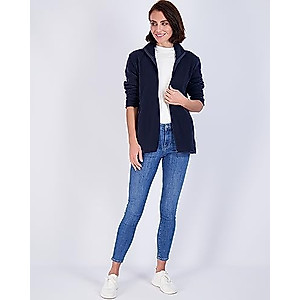 Real Essentials 2 Pack Women's Classic-Fit Womens Women Long-Sleeve Sweatshirt Sweater Pullover Warm Full Outerwear Zipped Long Sleeve Full-Zip Polar Soft Fleece Jacket - Set 8, S