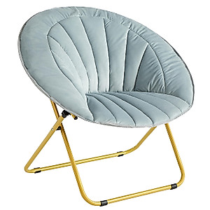 Urban Lifestyle Velvet Channel Stitch Saucer Chair, Grey