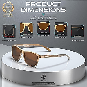 ATTCL Men's Retro Metal Frame Driving Polarized Sunglasses For Men/Women 18587Brown