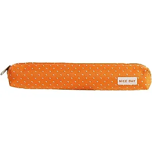 1Pc Orange Pencil Case, Cute Stationeries Pouch, Kawaii Pencil Pouch, Candy Color Pencil Box, Super Slim Pen Bag, Wave Point Cosmetic Bag，Pen, Pencil and Marker Cases，Arts, Crafts and Sewing