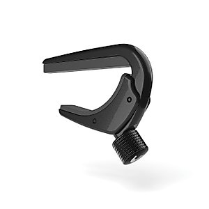 D'Addario Accessories Ukulele Pro Capo - For Soprano, Concert, Tenor, Baritone Ukuleles - 4 String Ukulele Capo - Micrometer Tension Adjustment for Buzz-Free, In-Tune Performance - Black