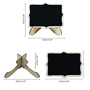 Woohome Mini Blackboard, 25 PCS Small Chalkboard with Stand Wooden for Message Board Signs, Wedding Table, Kids Craft Party