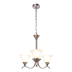 Hampton Bay Santa Rita 3-Light Brushed Nickel Chandelier with Glass Shades