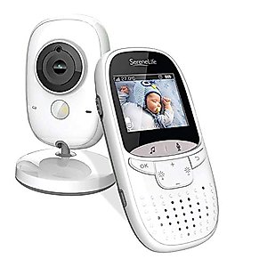 SereneLife Video Baby Monitor Long Range - Upgraded 850’ Wireless Range Camera, Night Vision, Temperature Monitoring and Portable 2” Color Screen - Serenelife SLBCAM11 (Grey)