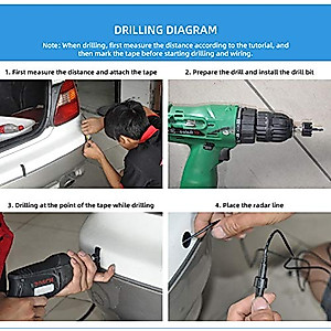 TOTMOX Car Auto Vehicle Reverse Backup Radar System, Reversing Radar Detector 4 Reversing Parking Sensors Beep Alarm