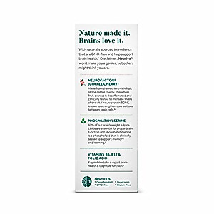 NEURIVA Plus Brain Supplement for Memory and Focus Clinically Tested Nootropics for Concentration for Mental Clarity, Cognitive Enhancement Vitamins B6, B12, Phosphatidylserine 30 Capsules