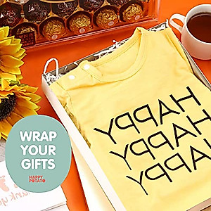 HAPPY POTATO Gift Boxes with Lids 11x8.5x1.5 Inches Gold Shirt Boxes Gift Boxes for Clothes Gift Wrap Boxes (Grain Texture Gold, Pack of 12)