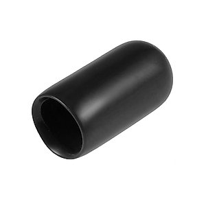 uxcell 200pcs Rubber End Caps 1/4"(6mm) ID Vinyl Round End Cap Cover Screw Thread Protectors Black