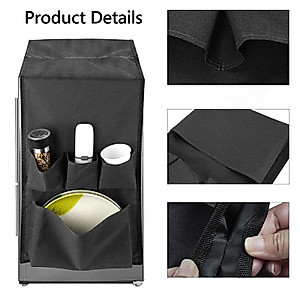 Kingshion Fridge Dust Cover Top, Mini Fridge Caddy Organizer, 14" Width Refrigerator Storage Bag with Extra 12 Pockets for Dorm Office Pantry, Flatware, Utensils, Spice, Cutlery, Napkin, Daily Stuff