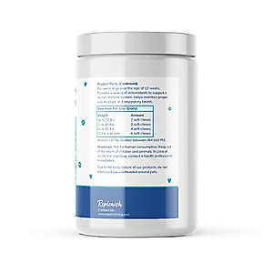 Replenish Allergy and Immune Chews for Dogs - Dr. Rachel's Antioxidant - Rich, Dog Skin and Coat Supplement, Respiratory Support - Omega, DHA, EPA - 60 Count