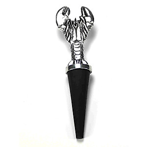 Basic Spirit ST-57 Black and Silver Lobster Wine Bottle Stopper