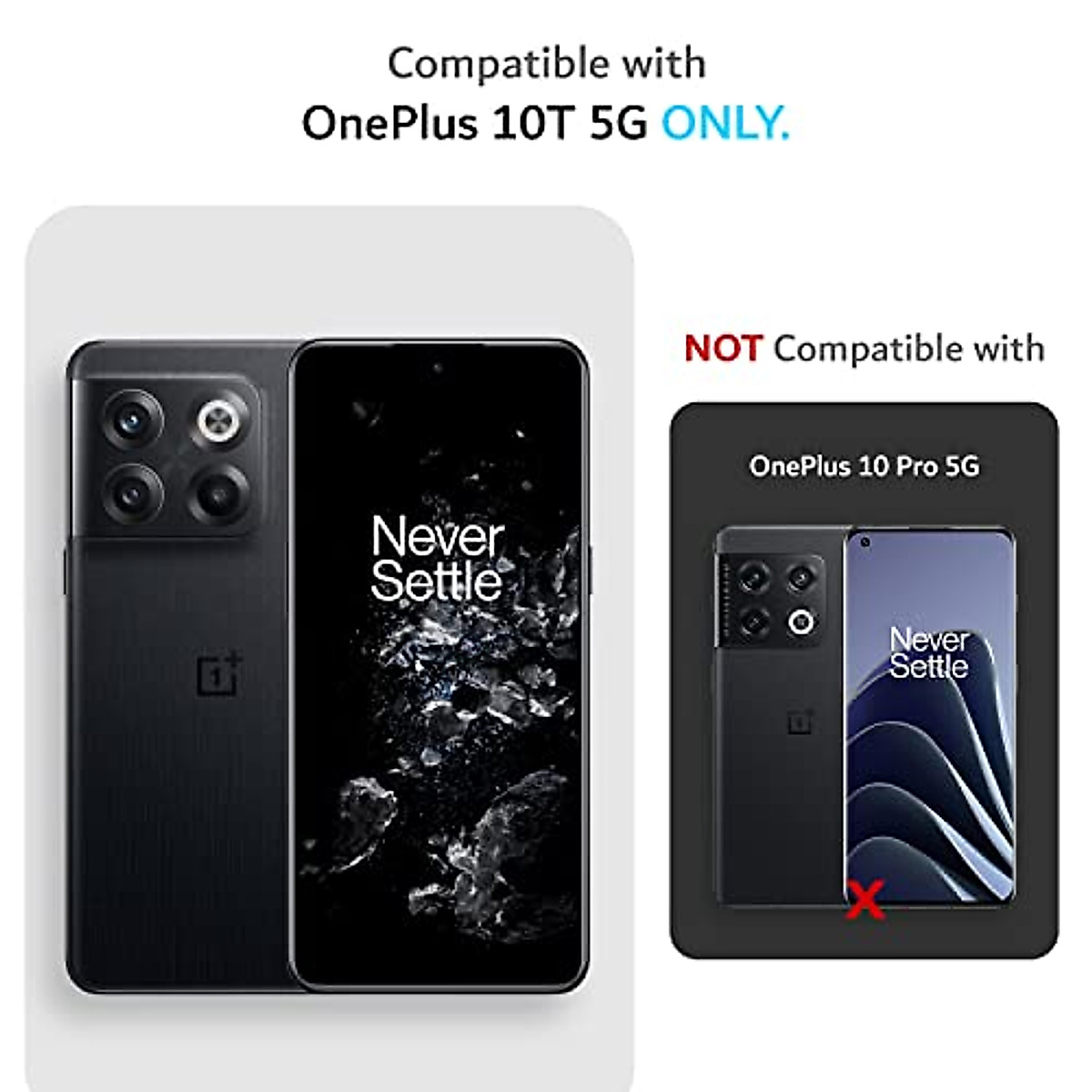 TUDIA DualShield Grip Designed for OnePlus10T Case 5G, [MergeGrip] Shockproof Military Grade Slim Dual Layer Protection for OnePlus 10T 5G Case (Matte Black)