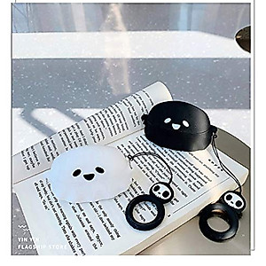 Airpods Pro Case, 3D Cute Cartoon Ghost Compatible with Apple Airpods 3&Pro, Airpods Pro Accessories Shockproof Protective Silicone Cover and Skin for Apple Airpods Pro Charging Case (Luminous Ghost)