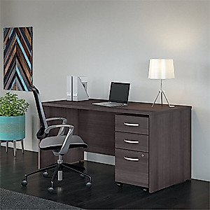 BUSH BUSINESS FURNITURE STC014SG Desk and File, 60W x 30D, Storm Gray