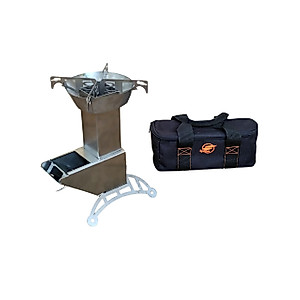Spitfire Rocket Stove - Spartan Light Rocket Stove Wood Burning Portable Stove w/Travel Case, Collapsible Backpacking Wood Stove, Camp Rocket Stove, Outdoor cooking stove Estufa De Leña Para Cocinar