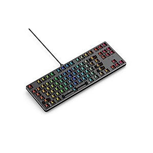 Glorious Custom Gaming Keyboard - GMMK 85% Percent TKL Barebone - USB C Wired Mechanical Keyboard Kit - RGB Hot Swappable Switches & Keycaps - Black Metal Top Plate