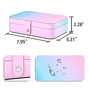 Kendal Travel Jewelry Box, Small Portable Jewelry Organizer Mini Jewelry Case for Women, Earing Organizer, Leather Portable Jewelry Storage Boxes for Rings Earrings Necklaces Bracelets (Gradient)