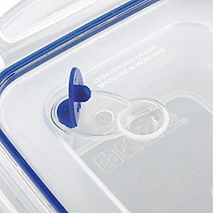 Sterilite Ultra-Seal 4 Cup Square, Airtight Food Storage Container, Latching Lid, Microwave and Dishwasher Safe, Clear With Blue Gasket, 1-Pack