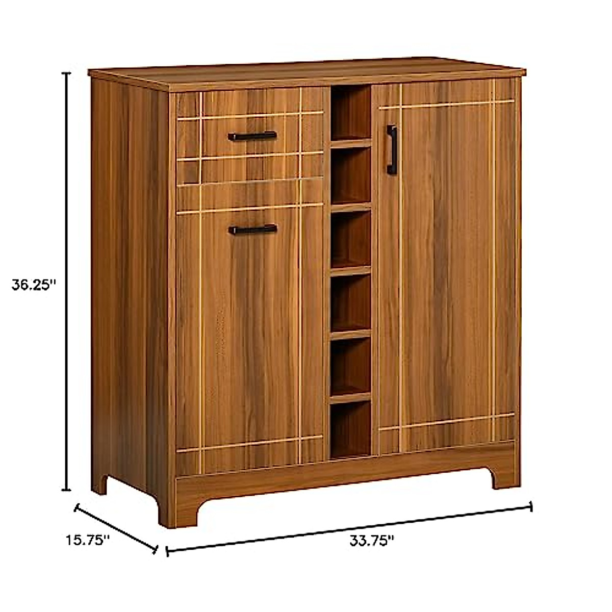 HOMCOM Retro Wine Cabinet for 6 Bottles, Wine Rack Sideboard Serving Bar with Glass Holders and 1 Drawer, Brown