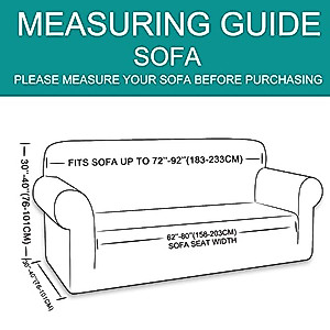 U-NICE HOME Velvet Sofa Covers Stretch Couch Covers for 3 Cushion Couch Furniture Protector Sofa Slipcover (Large, Chocolate)