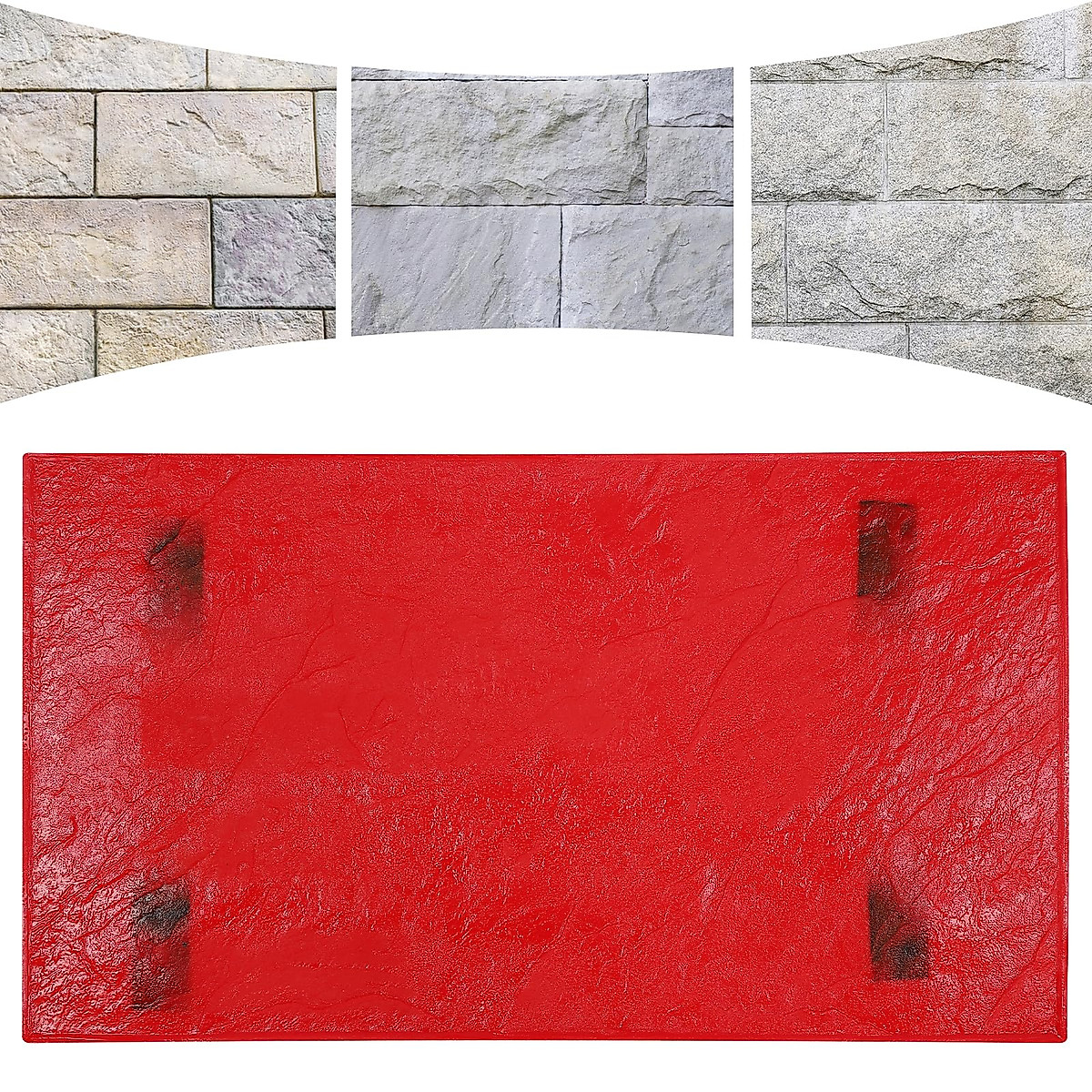 WaShaRoom,Concrete Stamp Mat,Concrete Texture Skin, Concrete Texture Mat,Rectangular Molds for Concrete Plaster Wall Stone Wall Decor,Seamless Stamping Design,Vacuum High-Temperature Heating Molding