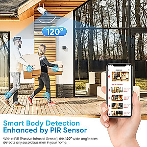 Wireless Outdoor Security Camera, Rechargeable Battery Powered Home Security Camera, 1080P WiFi IP Camera with PIR Motion Detection,Night Vision,2-Way Audio and Waterproof,Cloud/SD Storage,White