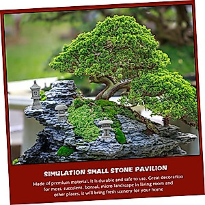 STOBOK 12 Pcs Simulation Landscape Furnishing Articles Outdoor Container Small Container Small Fish Tank Decorations Mini Aquarium Mini Zen Garden Mini Pagoda Statue Landscape Adornments