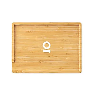 ONGROK Bamboo Tray, Small (9x6 in), Mini Wooden Tray with Small Rolling Surface