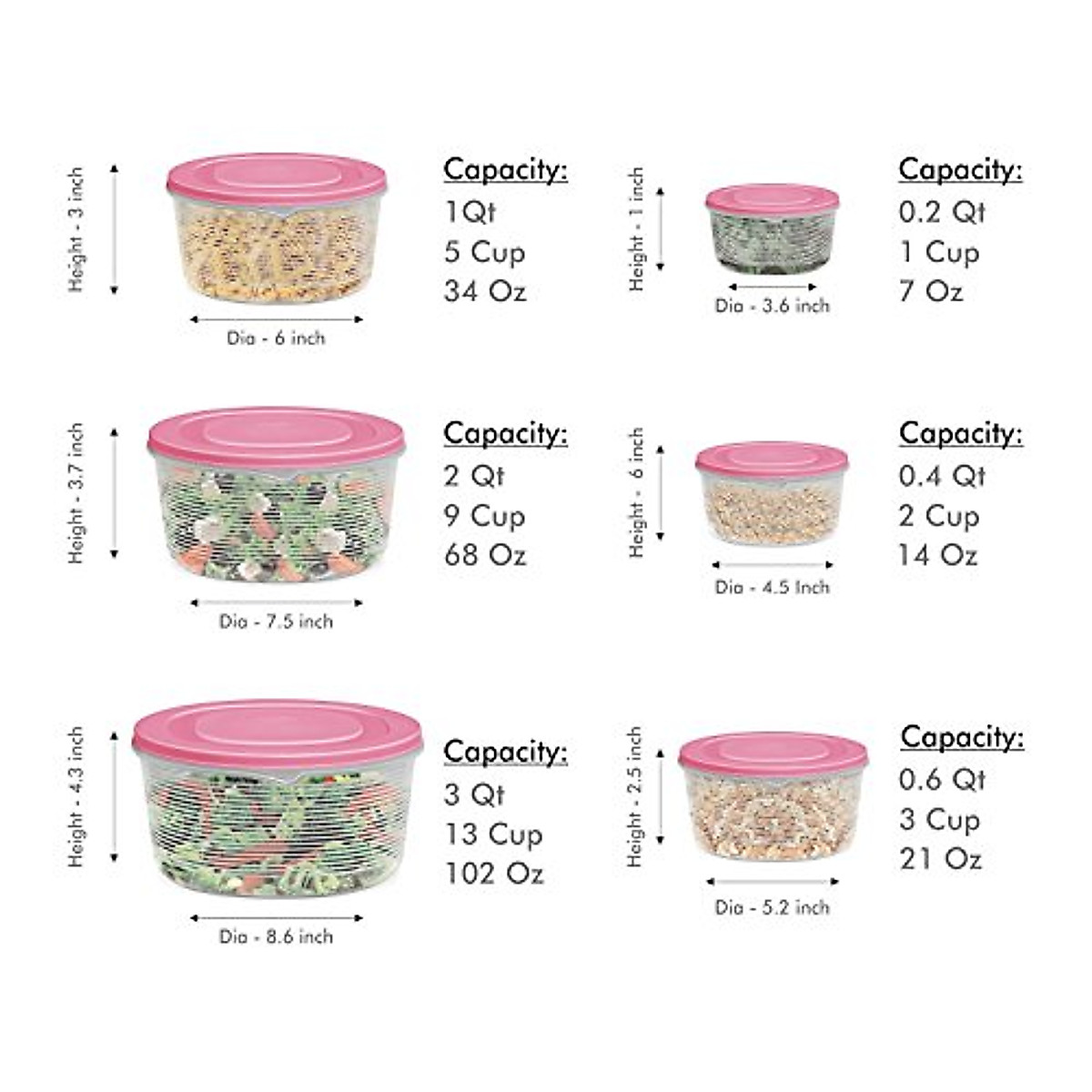 Mixing Bowl Set with Lids; Kitchen Food Storage Containers, Plastic Airtight Nesting Stackable Meal Prep 12 Piece, 6 Bowls & 6 Covers; No Spill Leakproof Lightweight - for Baking, Salad, Picnic (Blue)