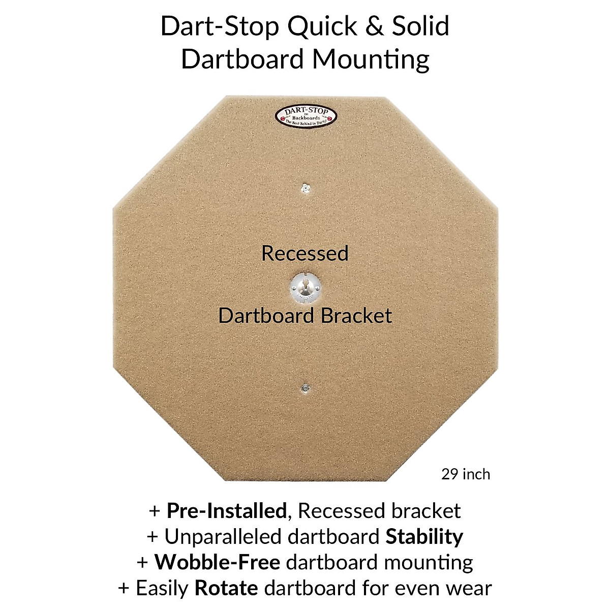 Dart-Stop 29 inch Black Octagon Pro Dart Board Backboard | Wall Protector | Dartboard Surround
