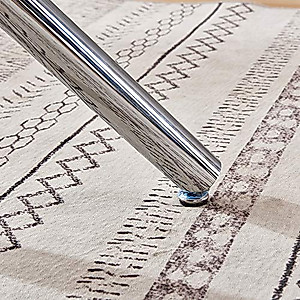 QIHANG-US Round Dining Table for 2-6 People Tempered Glass Dining Room Table with Chrome Finishing Legs, 35" Kitchen Table for Dining Guest Reception, Home Kitchen Furniture