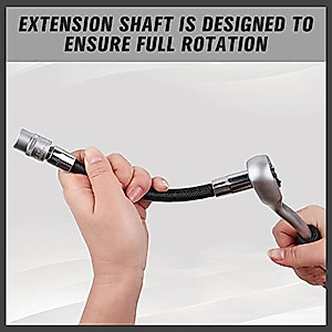 SWANLAKE 3-PIECE Flexible Socket Extension Bar Set 1/2" 1/4" 3/8" Shaft Drive 10" 8" 6"