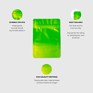 Kando Store Set of 100 Mylar Bags With Matte Finish | 3.5g Smell Proof, Food Storage Aluminum Foil Bags | Stand-up, Resealable, Vacuum Sealable, Leak-Proof Pouch