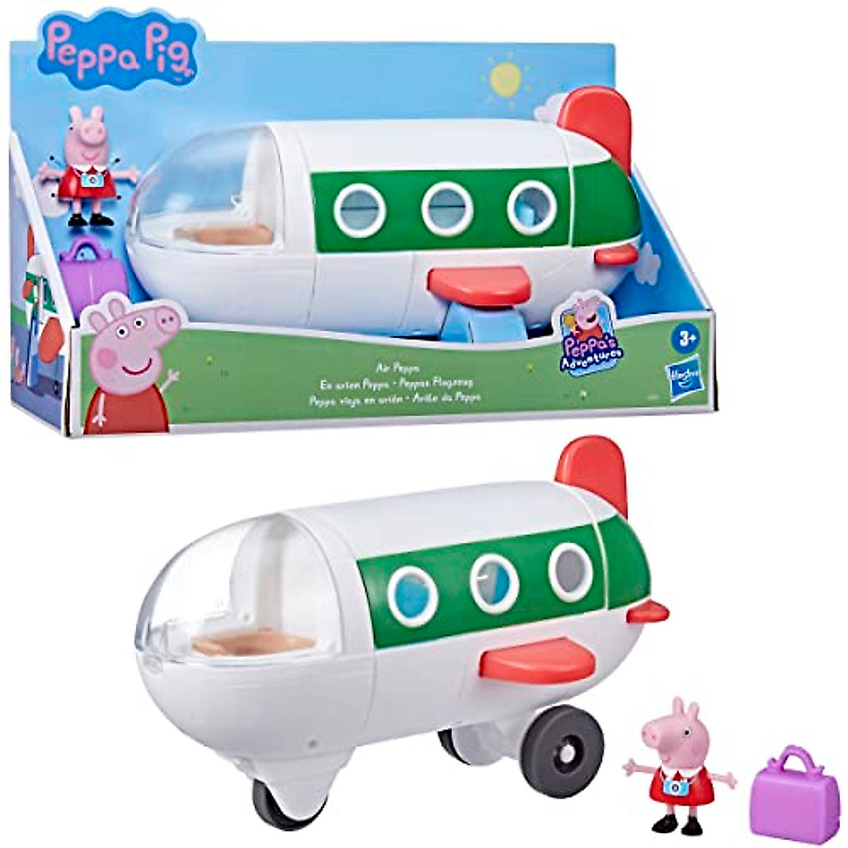 Peppa Pig Peppa’s Adventures Air Peppa Airplane Vehicle Preschool Toy with Rolling Wheels, 1 Figure, 1 Accessory; Ages 3 and Up