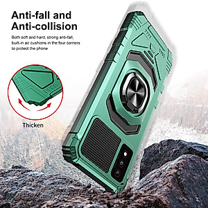 Ailiber Phone Case for Alcatel TCL 30T (T603DL), TCL 30 T Case with Screen Protector, Ring Kickstand for Magnetic Car Mount Military Grade, Heavy Duty Shockproof Protective Cover for TCL 30T-Green